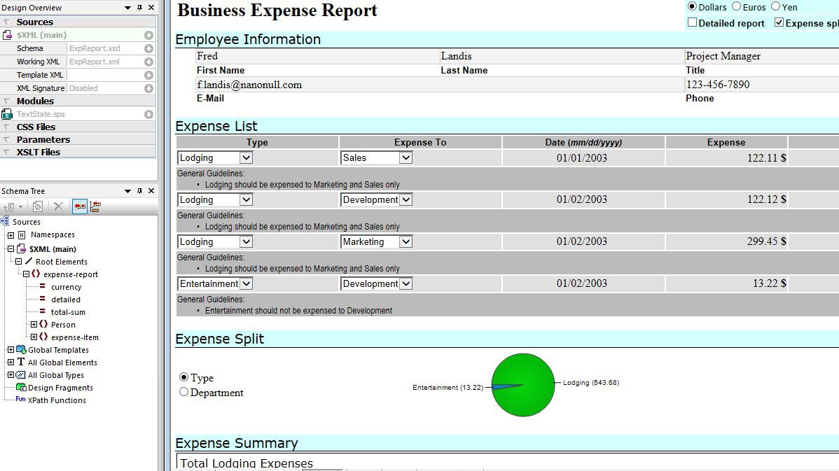 XML Reporting Altova